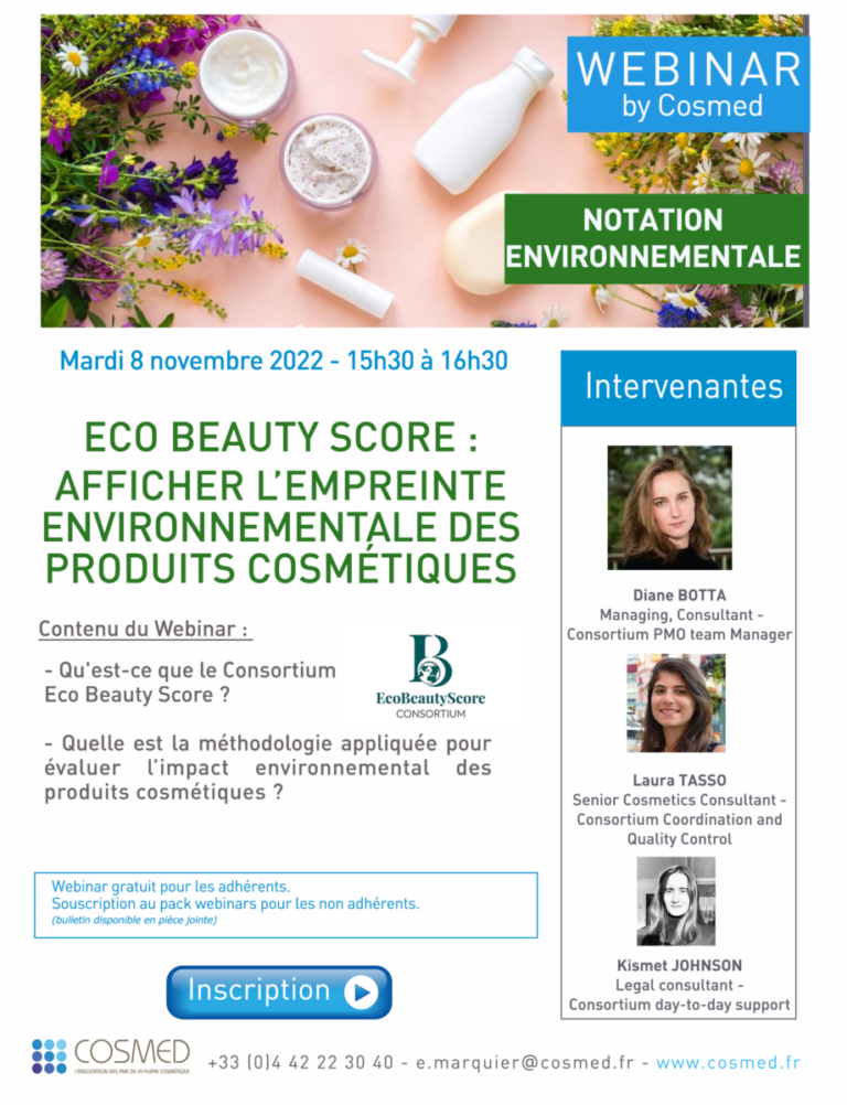 Webinar Consortium Eco Beauty Score - Cosmed